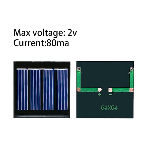 10Pcs Mini Solar Panels for Solar Power, 2V 80mA Mini Solar Panel Kit DIY Electric Toy Photovoltaic Cells Solar Epoxy Cell Charger 2.13"*2.13" (54mm*54mm)