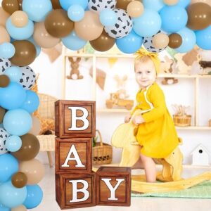 Cowboy Baby Shower Decorations, Western Theme Baby Shower Decorations Include Cowboy Balloon Garland Kit, Baby Shower Boxes and Cowboy Backdrop for Baby Shower Party Supplies