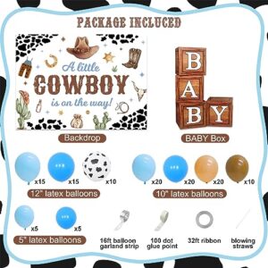 Cowboy Baby Shower Decorations, Western Theme Baby Shower Decorations Include Cowboy Balloon Garland Kit, Baby Shower Boxes and Cowboy Backdrop for Baby Shower Party Supplies