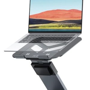 JCZT Adjustable Laptop Stand for Desk [Lift Up to 20'' ], Ergonomic Laptop Riser Converter, AluminumComputer Stand for MacBook Air Pro, HP, Dell, All 10-17 Inch Laptops