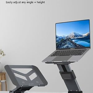 JCZT Adjustable Laptop Stand for Desk [Lift Up to 20'' ], Ergonomic Laptop Riser Converter, AluminumComputer Stand for MacBook Air Pro, HP, Dell, All 10-17 Inch Laptops