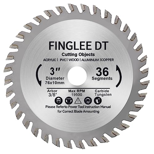 FINGLEE DT Wood Saw Blade TCT Circular Cutting Blade for Woodworking ((1PCS 3inch （36T)))