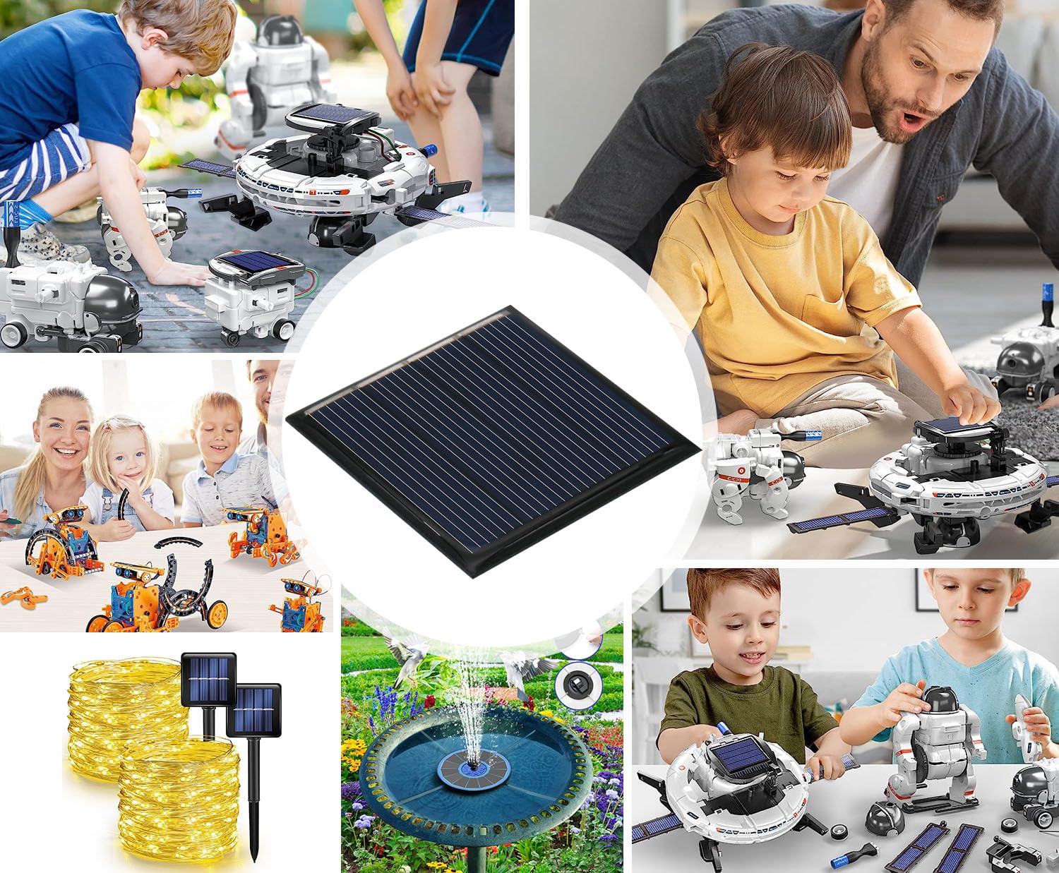 10Pcs Mini Solar Panels for Solar Power, 2V 110mA Mini Solar Panel Kit DIY Electric Toy Photovoltaic Cells Solar Epoxy Cell Charger 1.73"*1.73" (44mm*44mm)