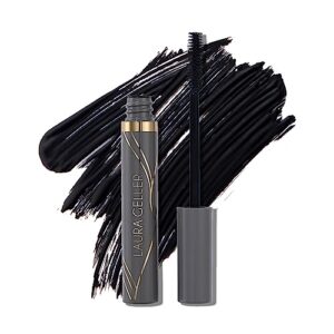 laura geller new york always there waterproof lengthening mascara in black - lengthening, defining, curling, buildable formula eye makeup- innovative lengthening brush - 1 count