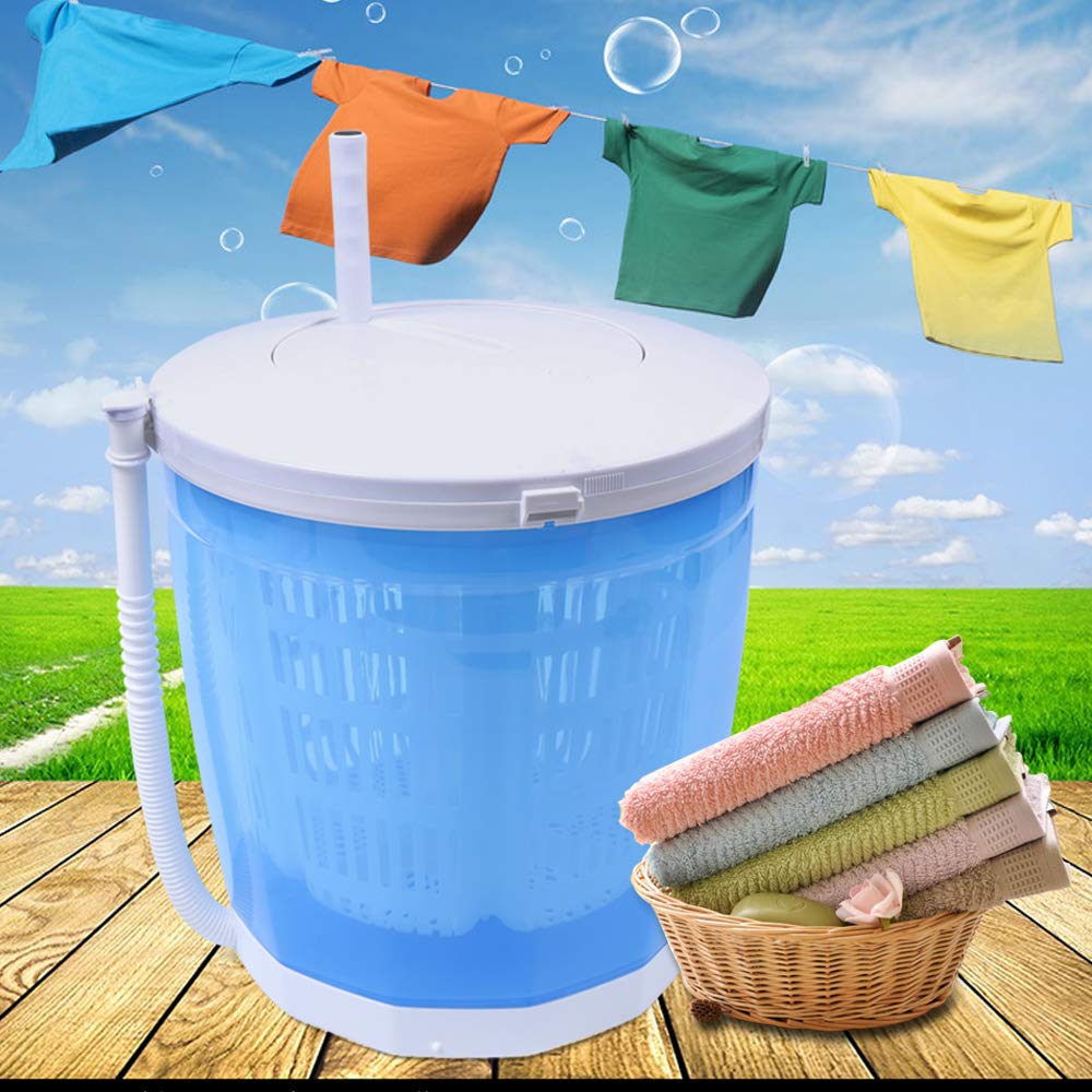 Gagalayong Portable Washer Spin Dryer Washing Machine，Mini Travel Outdoor Dryer with Rotating Rocker Arm，Compact Washer Spin Dryer For Household &Apartment &Dormitory &RVs（Blue）