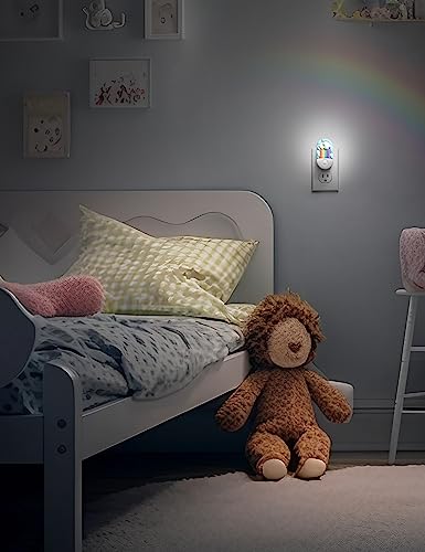 Rainbow Night Light, LOHAS[2 Pack] Plug in Night Light for Kids, 0.6W LED Dusk to Dawn Sensor Cute Nursery Gift, Daylight White 5000K, 30/60LM Nightlight for Baby Children Boy Toddler Decoration