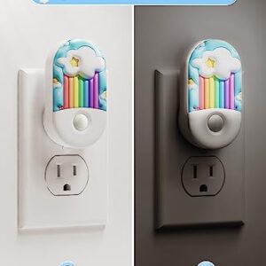 Rainbow Night Light, LOHAS[2 Pack] Plug in Night Light for Kids, 0.6W LED Dusk to Dawn Sensor Cute Nursery Gift, Daylight White 5000K, 30/60LM Nightlight for Baby Children Boy Toddler Decoration