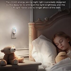 Rainbow Night Light, LOHAS[2 Pack] Plug in Night Light for Kids, 0.6W LED Dusk to Dawn Sensor Cute Nursery Gift, Daylight White 5000K, 30/60LM Nightlight for Baby Children Boy Toddler Decoration