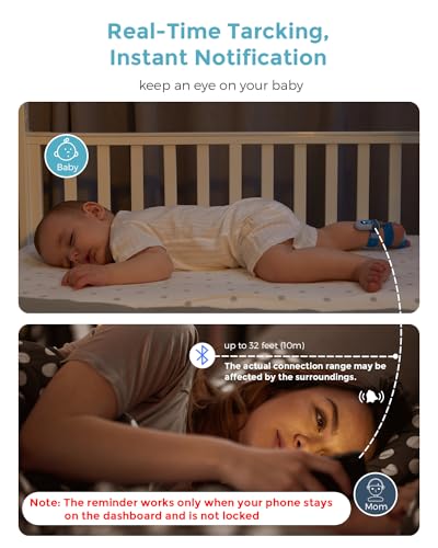 Babytone Baby Oxygen Monitor, Baby Sleep Monitor, Tracking Avg O2, Pulse Rate and Movement for Infant, Wearable Foot Monitor with Bluetooth and APP, for 0-36 Months Newborn's Sleep (New Sock Version)