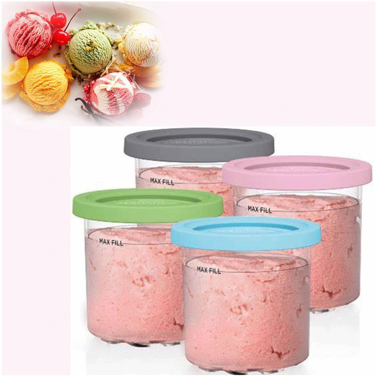 Creami Deluxe Pints, for Ninja Creami Nc501 Containers, Ice Cream Pints Safe and Leak Proof Compatible with NC299AMZ,NC300s Series Ice Cream Makers