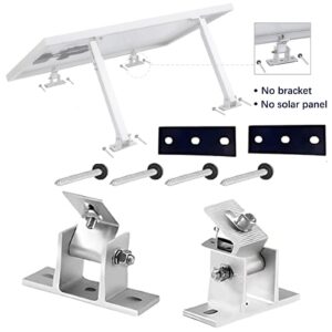 Solar Panel Bracket, Adjustable Solar Panel Mounting Brackets, Stainless Steel Solar Panel Holder End Clamp Kit, Solar Panel Stand 15-30° Adjustable Flat Roof Mount (Tilt Legs NOT Included)