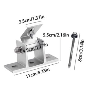 Solar Panel Bracket, Adjustable Solar Panel Mounting Brackets, Stainless Steel Solar Panel Holder End Clamp Kit, Solar Panel Stand 15-30° Adjustable Flat Roof Mount (Tilt Legs NOT Included)