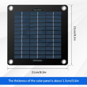 Upgraded 10W Solar Panel Kit, 12V Waterproof Solar Trickle Charger, Portable Solar Powered Charger Kit with 4 Suction Cups, Lightweight High Efficiency Car Battery Maintainer for Car Boat RV