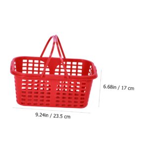 Homoyoyo 20pcs Fruit Picking Basket Kid Snack Container Basket for Snacks Strawberry Baskets Play Shopping Basket Kids Grocery Basket Fruit Basket with Handle Reusable Orange Container Red