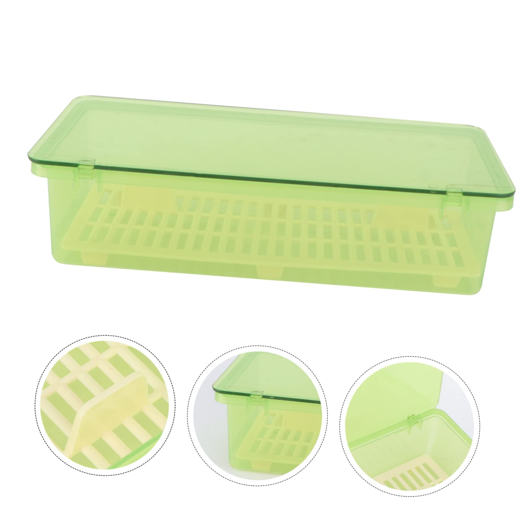 Cabilock 1pc Storage Box Flatware Organizer for Drawer Utensil Organizer with Lid Drawer Organizer with Lid Chopsticks Drain Rack Cutlery Organizer with Lid Tableware Storage Organizer