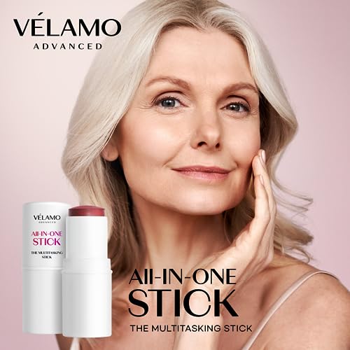 VELAMO ADVANCED Multifunctional Lip & Cheek Makeup Sticks for Mature Skin - Revitalizing Beauty, Age-Defying Charm - Cream Blush Stick for Radiant Cheeks & Luscious Lips