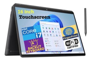 hp spectre x360 2-in-1 laptop 2023 16" 3k+ ips touchscreen 14-core intel i7-13700h 16gb ddr4 1tb ssd iris xe graphics thunderbolt 4 wi-fi 6e backlit kb fingerprint windows 11 home pen w/ont 32gb usb