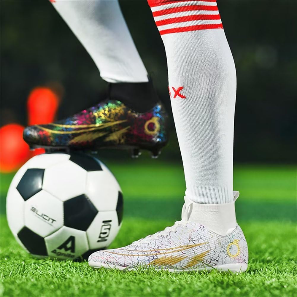 Mikrydco Women Soccer Cleats Mens Football Boots Professional High-Top Turf Shoes Big Boys Girls Sneakers Outdoor Indoor Competition Training