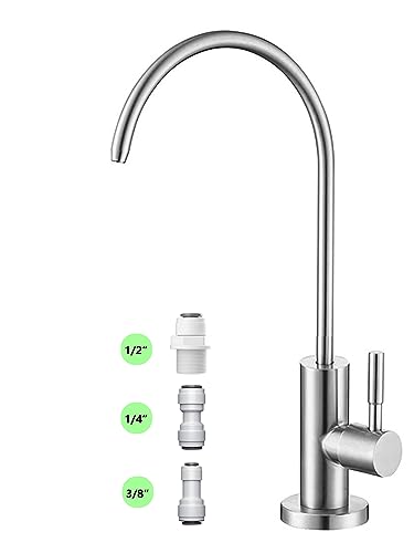 Drinking Water Faucet for Kitchen,100% Lead-Free Reverse Osmosis Faucet,Stainless Steel Kitchen Filtered Water Faucet,Brushed Nickel RO Faucet with Longer Thread Pipe