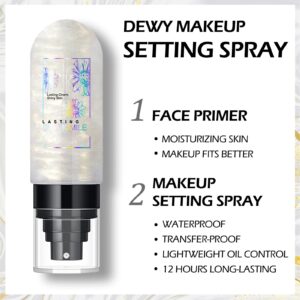 Erinde Dewy Makeup Setting Spray, Shimmer Glow Finish Hydrating Makeup Setting Mist for face, Lightweight Long Lasting Make Up Fixing Hydrate Skin for a Bright Look 3.15 Fl Oz