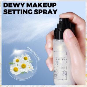 Erinde Dewy Makeup Setting Spray, Shimmer Glow Finish Hydrating Makeup Setting Mist for face, Lightweight Long Lasting Make Up Fixing Hydrate Skin for a Bright Look 3.15 Fl Oz