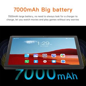 FECAMOS Tablet, Stereo Dual Speakers 10.1 Inch Tablet 2 in 1 8GB RAM 256GB ROM Front 5MP Rear 13MP Fast Charging for Office (US Plug)