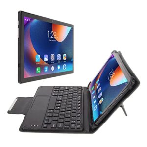 FECAMOS 10.1 Inch Tablet, 8MP Front 16MP Rear Tablet 8 Core CPU 5G WiFi 2 in 1 100‑240V 4G Network with Keyboard for Home (US Plug)