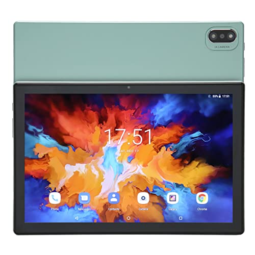 FECAMOS 11.0 Tablet, 12GB RAM 10.1in Tablet MT6755 8-Core CPU for Home (Green)