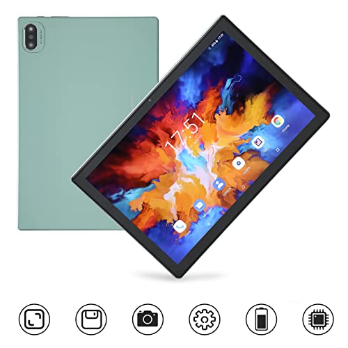 FECAMOS 11.0 Tablet, 12GB RAM 10.1in Tablet MT6755 8-Core CPU for Home (Green)