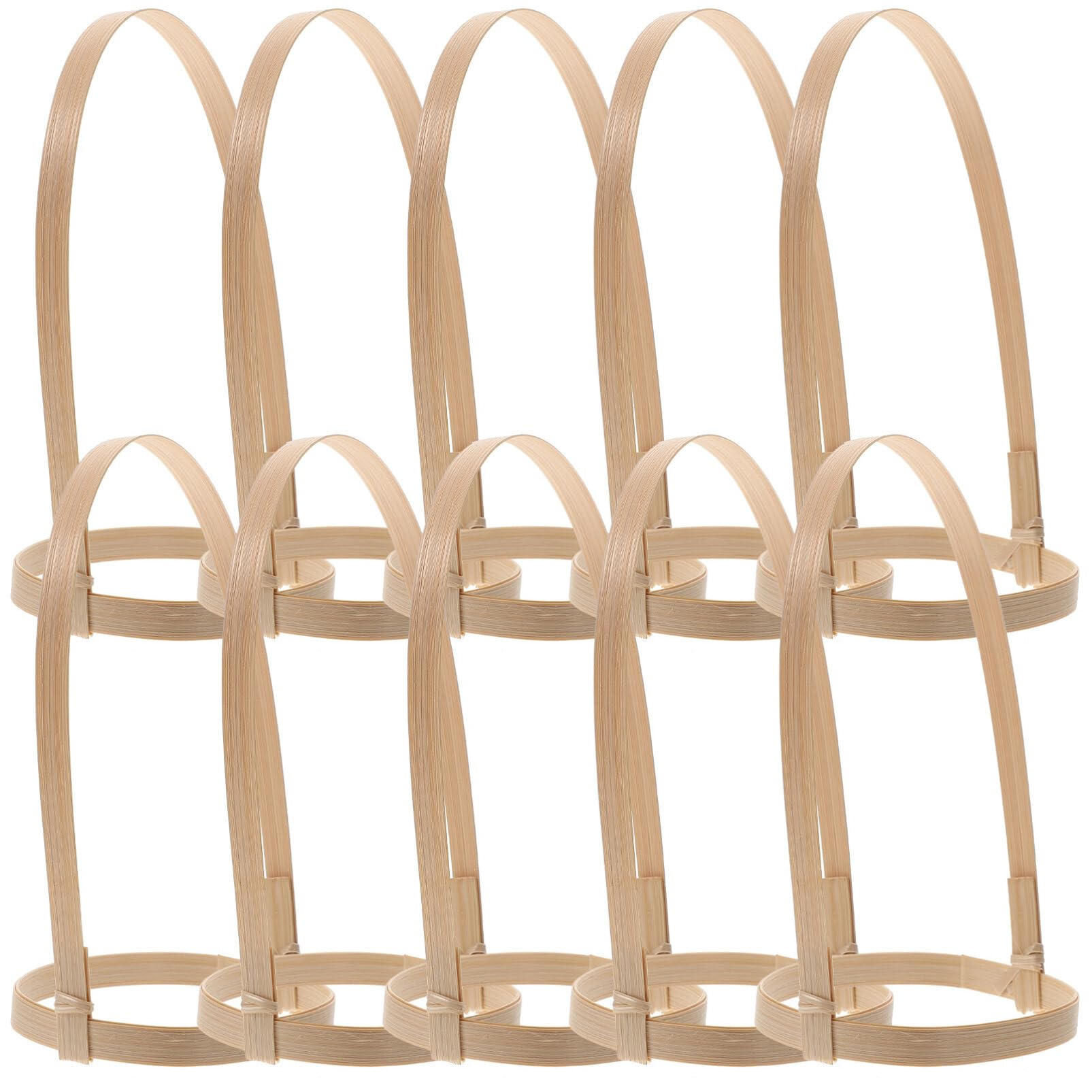 Beavorty 10pcs Bamboo Cup Holder Handle Travel Bamboo Frame