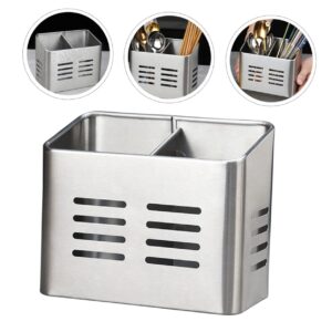 Angoily Stainless Steel Chopstick Holder Bar Table Chopsticks Racks Utensil Drying Rack Basket Straw Dispenser Metal Stand Metal Chopsticks Utensil Holder Pipette Multifunction