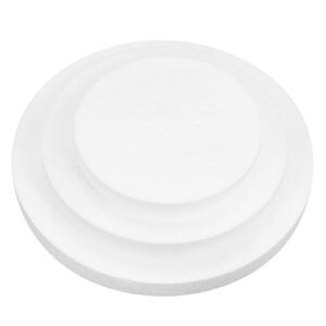 doitool 3pcs foam cake base white cake drum wedding cake base cake circles edible wafer paper circle cake round cake boards circle tray cupcake foams cake plate sculpture artificial