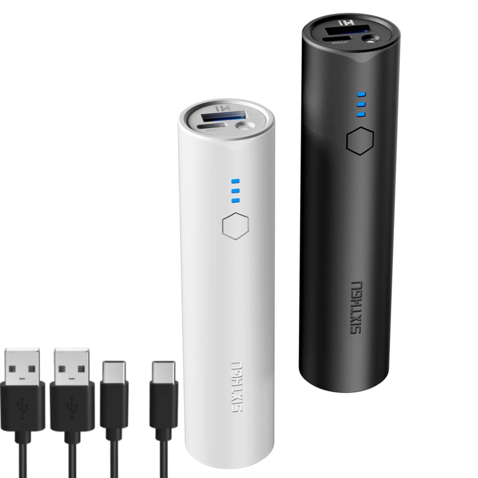 SIXTHGU Portable Charger, Power Bank, S03 2-Pack 5,000mAh Battery Pack with Fast Charging USB-C (in&Out) and Flashlight for iPhone 15/15 Plus/15 Pro/15 Pro Max, iPhone 14/13 Series, Samsung Galaxy