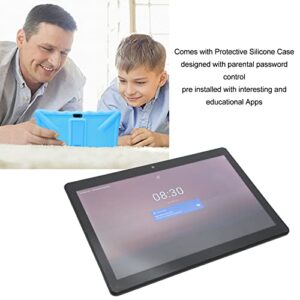 VINGVO Kids Tablet, 10.1 Inch Parental Control Tablet PC Pre Installed App IPS Screen with Silicone Case for Education (US Plug)