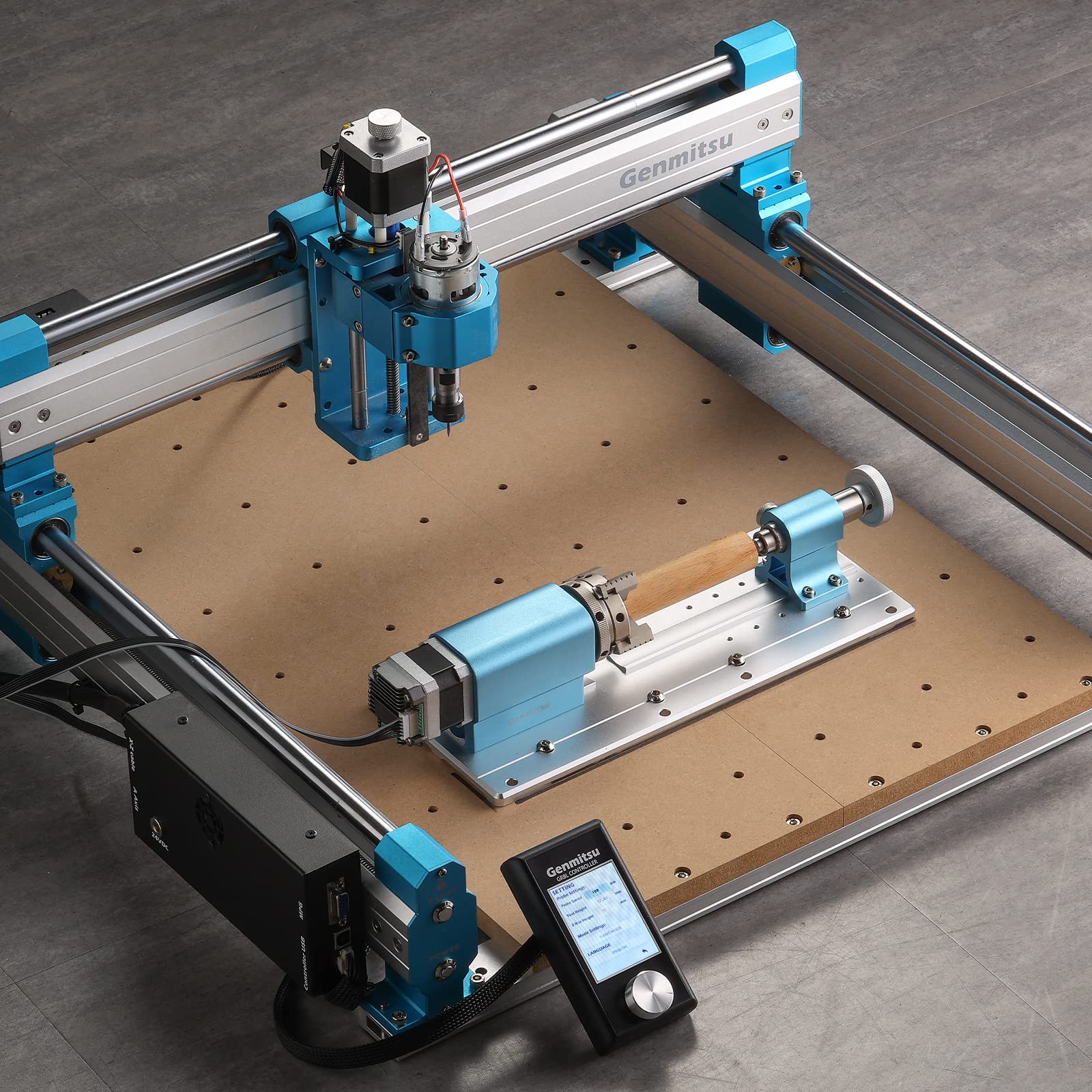 Genmitsu 4040-PRO CNC Machine with 4th Axis Rotary Module Kit and Offline Controller