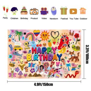 5x3FT Birthday Decorations Happy Birthday Banner, Party Decorations for Children Happy Birthday Banner Party Supplies Party Decorations