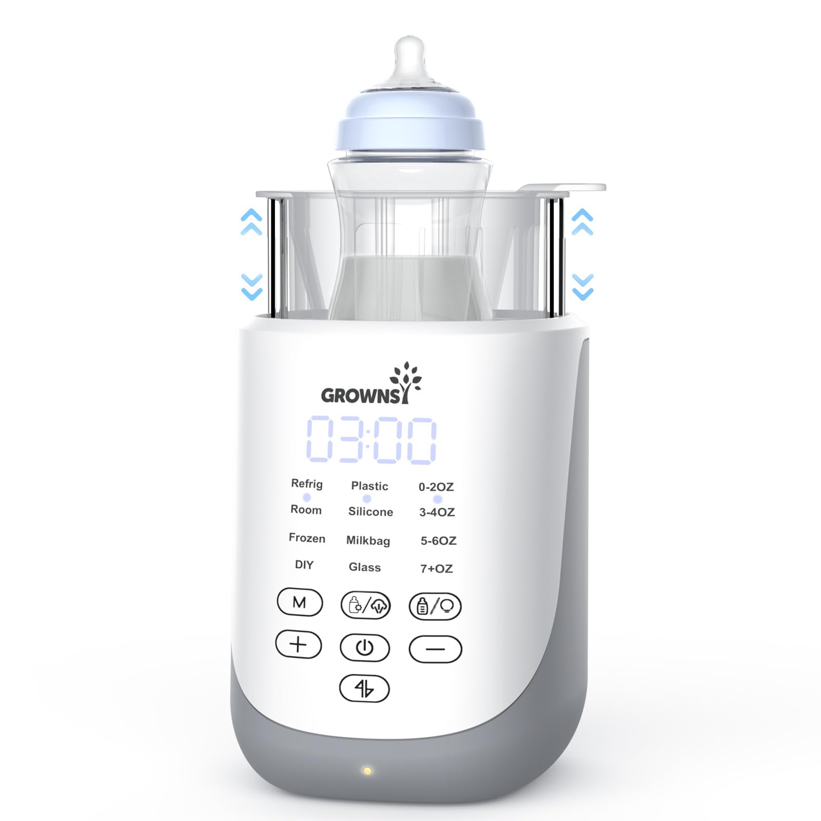 GROWNSY Bottle Warmer, 10-in-1 Fast Baby Bottle Warmer with Night Light for Breastmilk&Formula, Parent's Choice Milk Warmer with Innovative Auto-Lift Feature, Smart Accurate Control, Memory Function