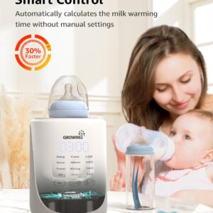 GROWNSY Bottle Warmer, 10-in-1 Fast Baby Bottle Warmer with Night Light for Breastmilk&Formula, Parent's Choice Milk Warmer with Innovative Auto-Lift Feature, Smart Accurate Control, Memory Function