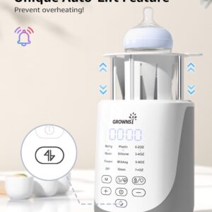 GROWNSY Bottle Warmer, 10-in-1 Fast Baby Bottle Warmer with Night Light for Breastmilk&Formula, Parent's Choice Milk Warmer with Innovative Auto-Lift Feature, Smart Accurate Control, Memory Function