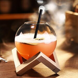 IEUDNS Cocktail Glass Ball Shape with Stand Drinking Cup Whisky Glass Snifter Tumbler Tasting Glass for Home Wedding Gifts Accessories Decoration, 370mL