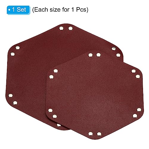 PATIKIL Leather Dice Tray, 2 Pcs Valet Tray Foldable Catchall Holder Leather Travel Tray for Men Women for Dice Card Jewelry Key Coin Glasses, Red 2 Size