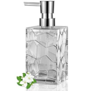 hand soap dispenser, clear acrylic plastic liquid pump bottles refillable lotion dispenser for bathroom decor kitchen college dorm