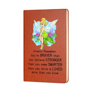 JOHSBYD Tinkerbell Movie Fans Gifts Leather Notebook All You Need is Faith Trust and a Little Pixie Dust Journal Notebook Movie TV Fans Gifts Birthday Gifts for Women Sister Friends (Tinkerbell)