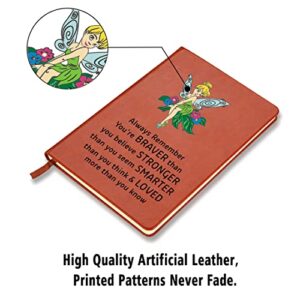 JOHSBYD Tinkerbell Movie Fans Gifts Leather Notebook All You Need is Faith Trust and a Little Pixie Dust Journal Notebook Movie TV Fans Gifts Birthday Gifts for Women Sister Friends (Tinkerbell)