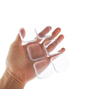 6 pcs door stopper wall protector - clear square wall protectors for door knobs self adhesive rubber door handle bumper for walls, shock absorbent wall protector from door knob