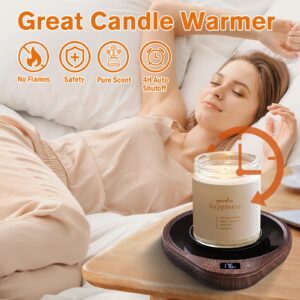 PUSEE Coffee Mug Warmer, Electric Large Candle Warmer Plate with 4H Auto Shut Off, 3-Temp Settings Coffee Cup Warmer for Desk Coffee Mug Heater Plate Candle & Coffee Warmer for Tea, Milk, Cocoa