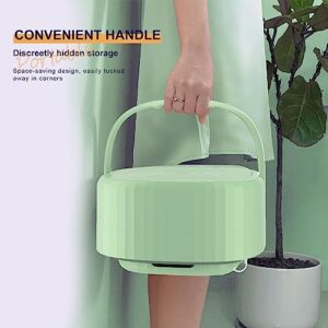 Yanpoake Foldable Portable Washing Machine and Spin Dryer 9L Compact Mini Washer for Baby Clothes Underwear Laundry Apartment RV Travel Camping, Green