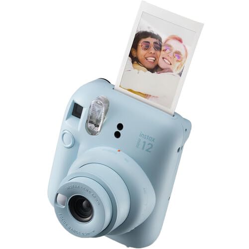 Fujifilm Instax Mini 12 Instant Camera Accessory Kit (Pastel Blue) with Mini Sky Blue Film (2 Pack), Sky Blue Case