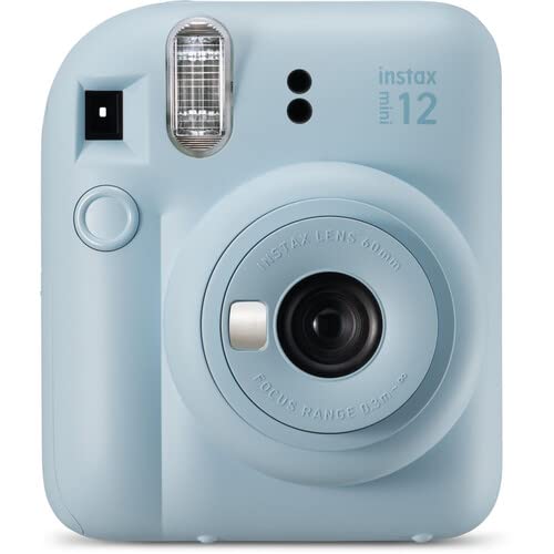 Fujifilm Instax Mini 12 Instant Camera Accessory Kit (Pastel Blue) with Mini Sky Blue Film (2 Pack), Sky Blue Case