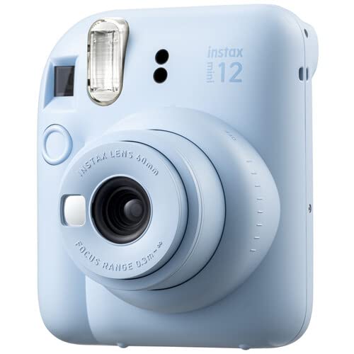 Fujifilm Instax Mini 12 Instant Camera Accessory Kit (Pastel Blue) with Mini Sky Blue Film (2 Pack), Sky Blue Case